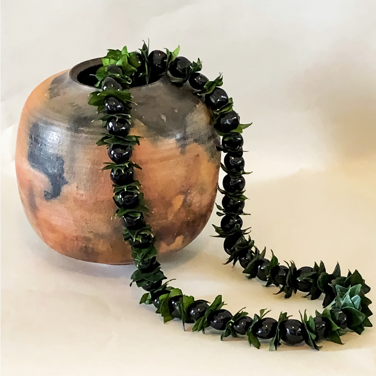 Kukui Nut and Greenery Lei: Durable Hawaiian Lei with Foliage – Maui Floral